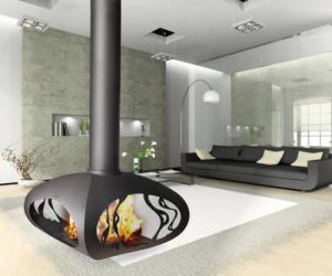24 Stunning Hanging Fireplace Ideas in Different Shape - InteriorSherpa